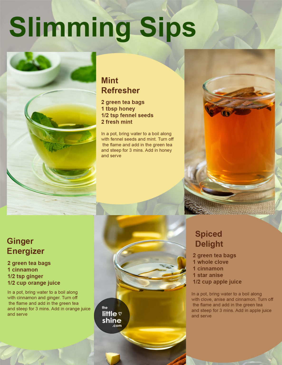 GREEN TEA RECIPES for weight loss and glowing skin - The Little Shine