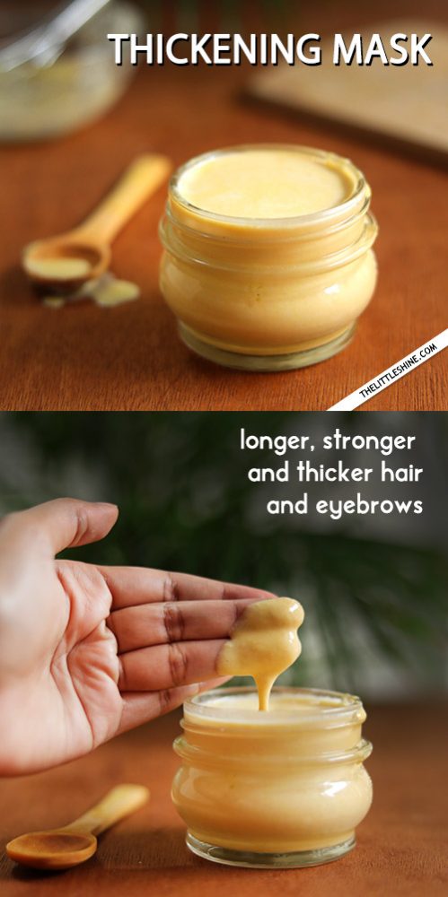 HAIR THICKENING MASK for thicker hair and eyebrows - The Little Shine
