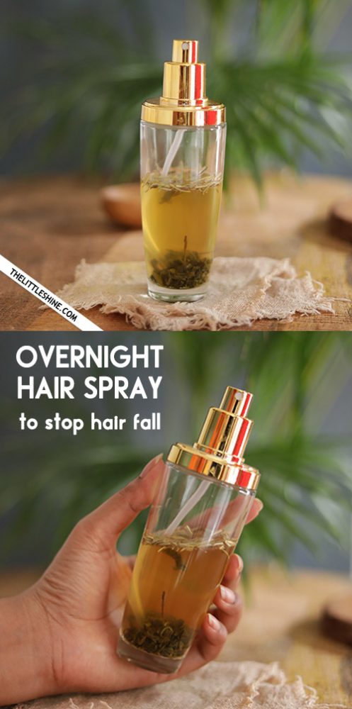 OVERNIGHT HAIR SPRAY to stop hair fall - The Little Shine