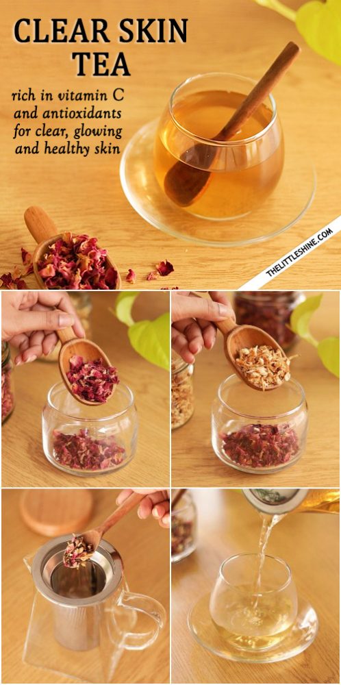 ROSE SKIN TEA RECIPE - healthy skin from within - The Little Shine