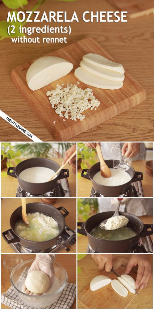 Homemade Mozzarella Cheese Recipe Without Rennet - The Little Shine