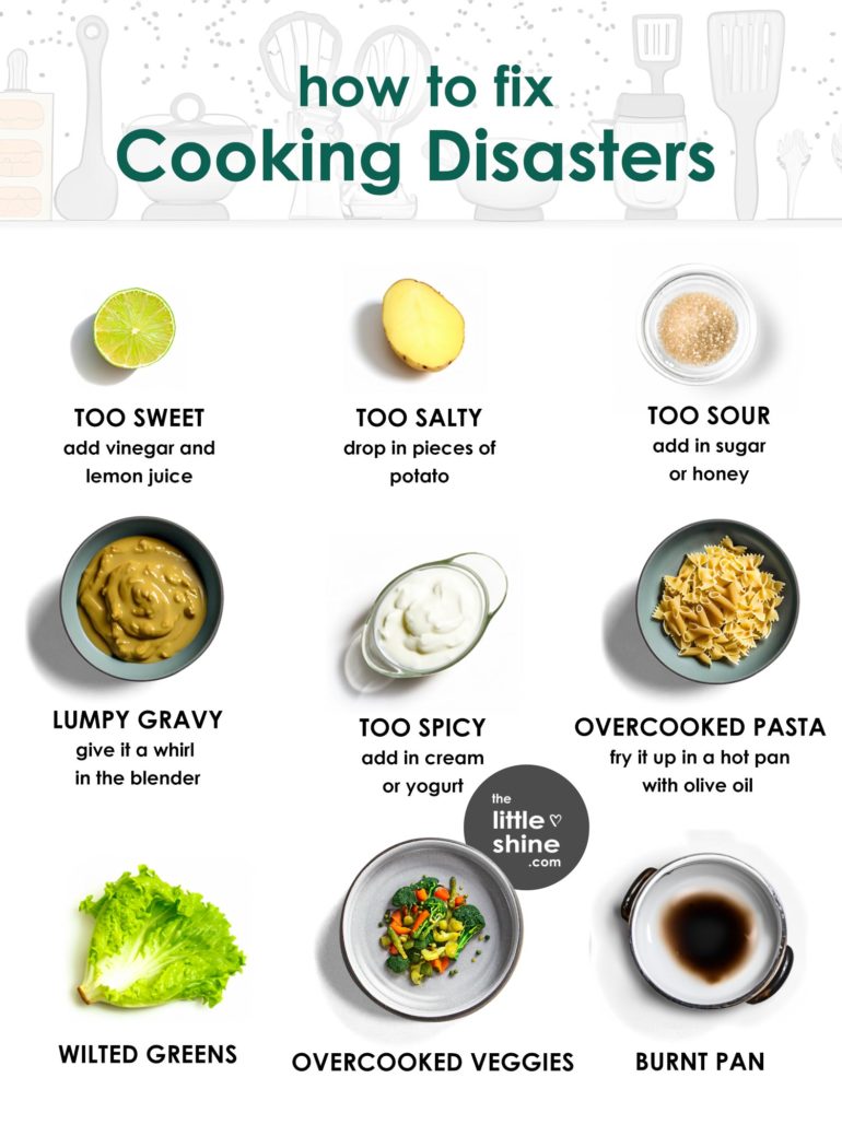 12 Common Cooking Mistakes and how to fix them - The Little Shine