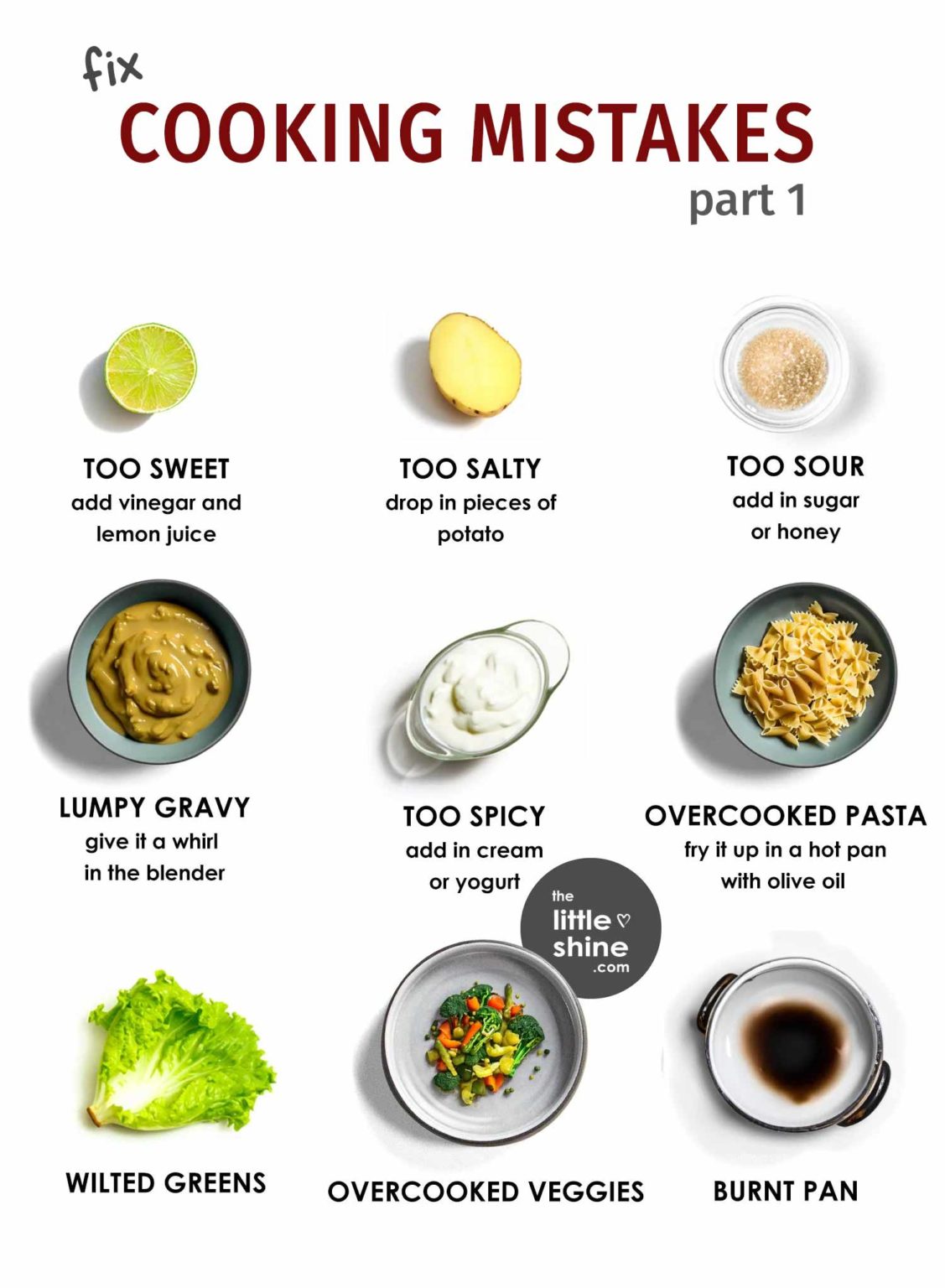 Part 1 - 12 Common Cooking Mistakes and how to fix them - The Little Shine