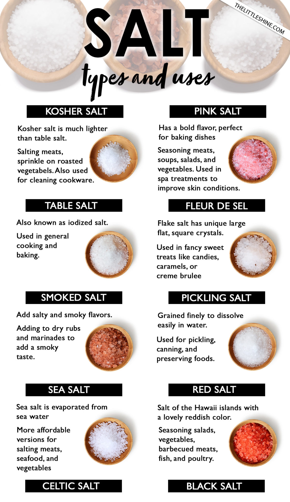 12 Different Types of Salt and How to Use Them - The Little Shine