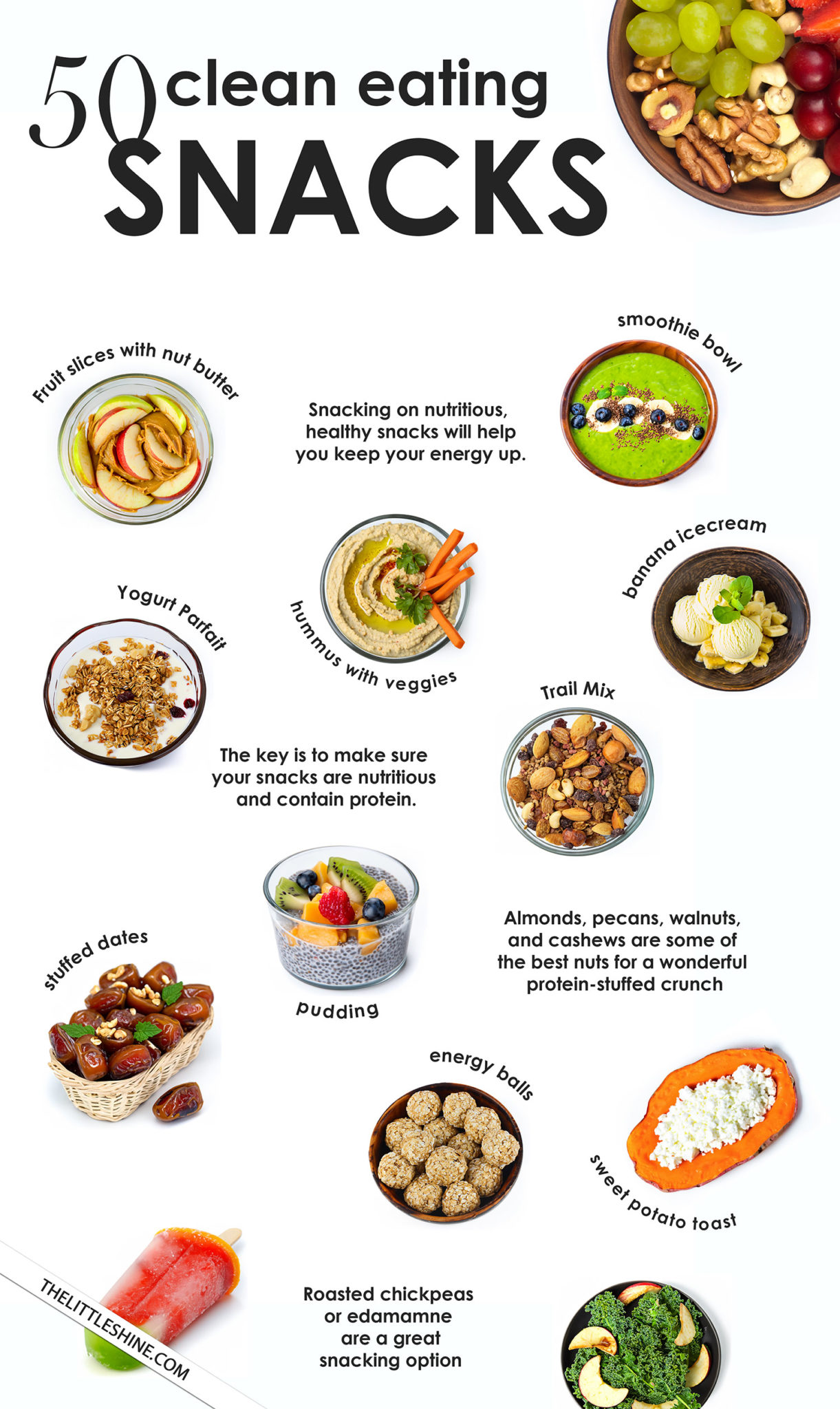 50 Clean Eating Snacks - The Little Shine