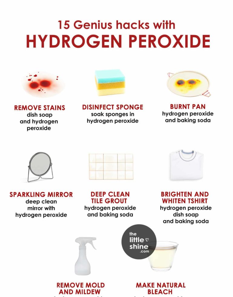 15 BEST HACKS USING HYDROGEN PEROXIDE - The Little Shine
