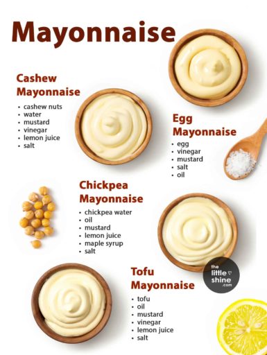 6 Thick and creamy Mayonnaise Recipe with vegan variations - The Little ...
