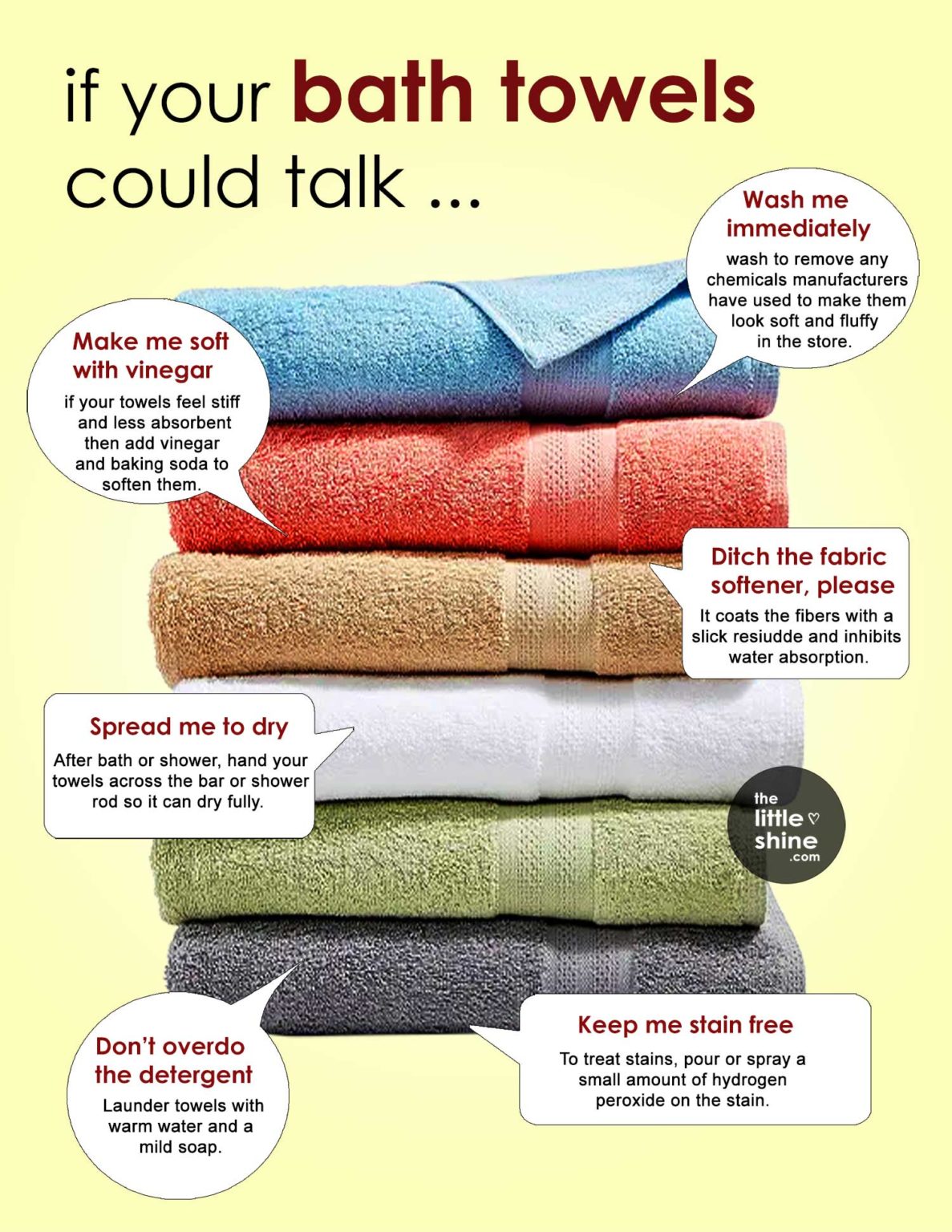 How to care for your bath towels - The Little Shine