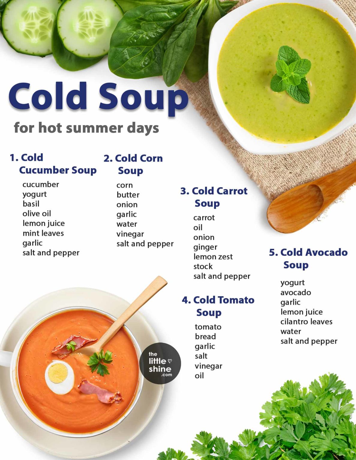6 Cold Soup for Hot Summers Days - The Little Shine