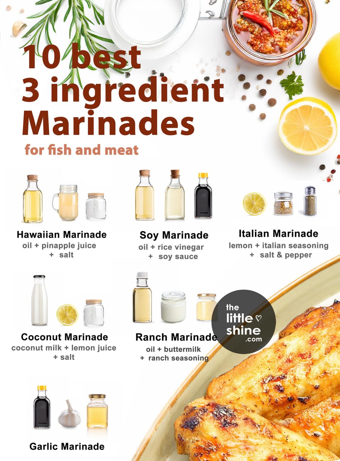 3 Ingredient Marinades - The Little Shine