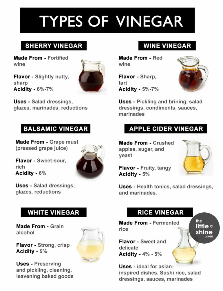 12 Types of Vinegar - The Little Shine