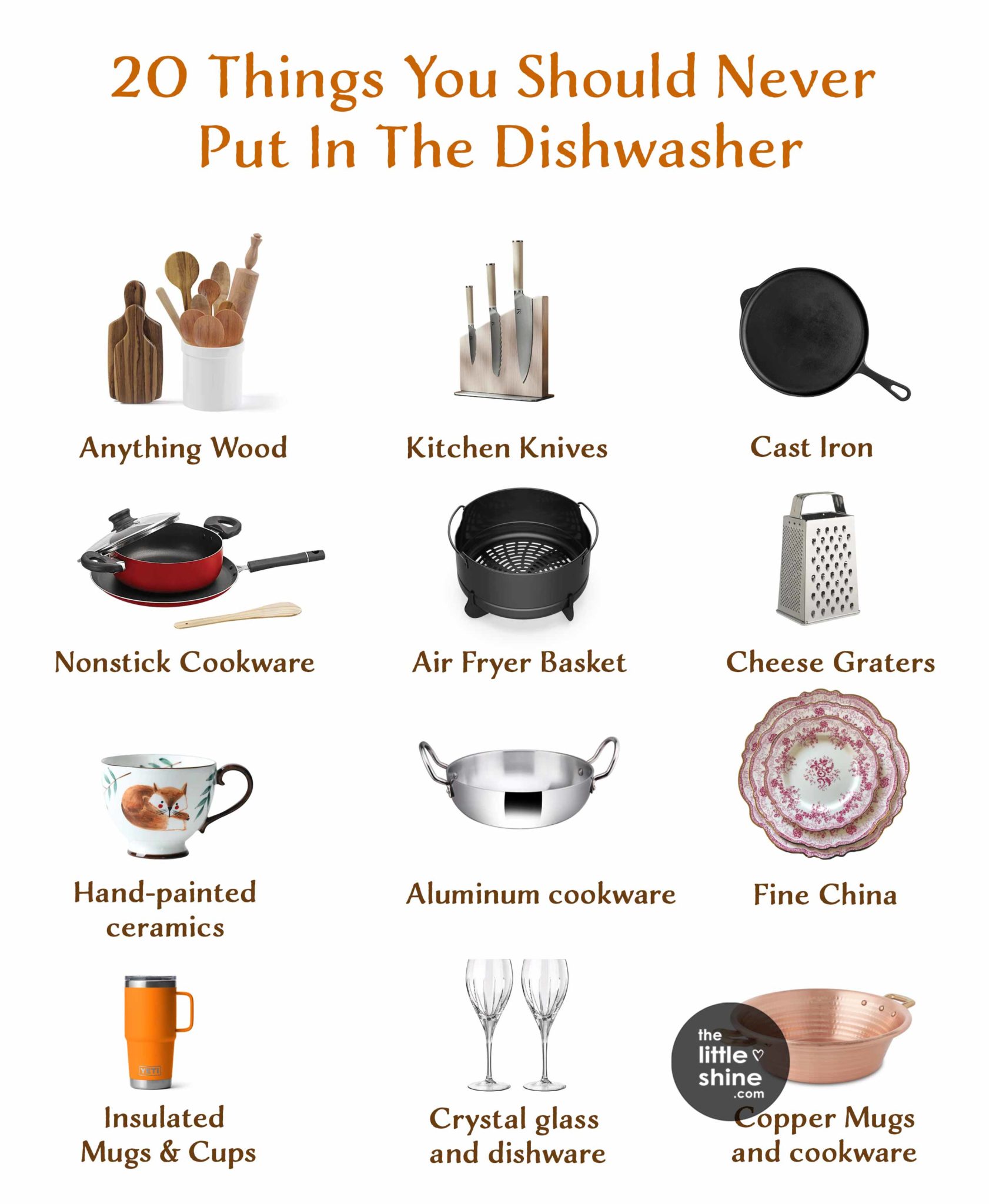 20 Things You Should Never Put In The Dishwasher - The Little Shine
