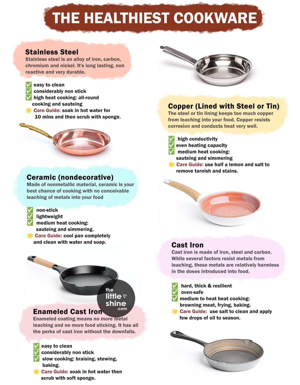 How to Choose the Right Cookware and also Clean Them - The Little Shine