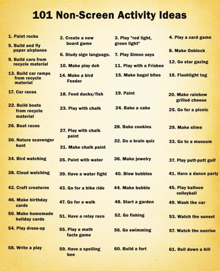 101 Screen-Free Activities - The Little Shine