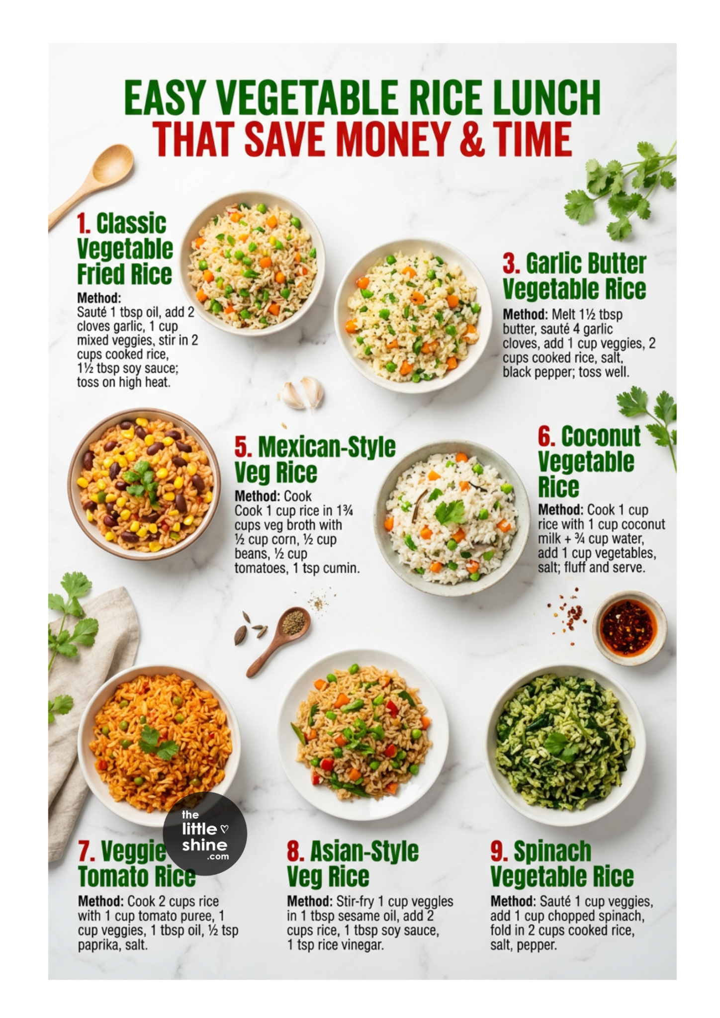 Easy Vegetable Rice Lunches That Save Time & Money - The Little Shine