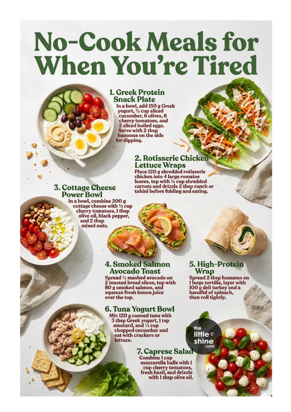 No-Cook Meals for When You’re Too Tired to Cook - The Little Shine
